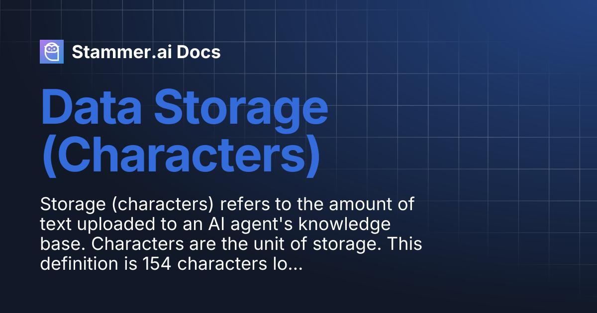 Data Storage (Characters) | Stammer.ai Docs