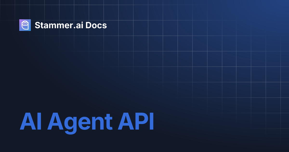 AI Agent API | Stammer.ai Docs