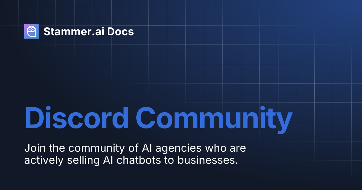 Discord Community | Stammer.ai Docs